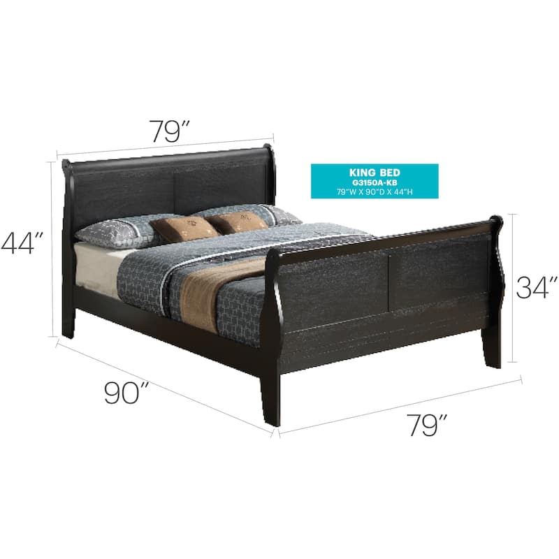 Louis Phillipe Wood Sleigh Bed - On Sale - Overstock - 31134916