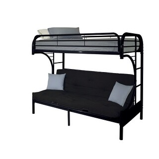 Eclipse Twin Xl Over Queen Futon Metal Bunk Bed with Guardrails, Black ...