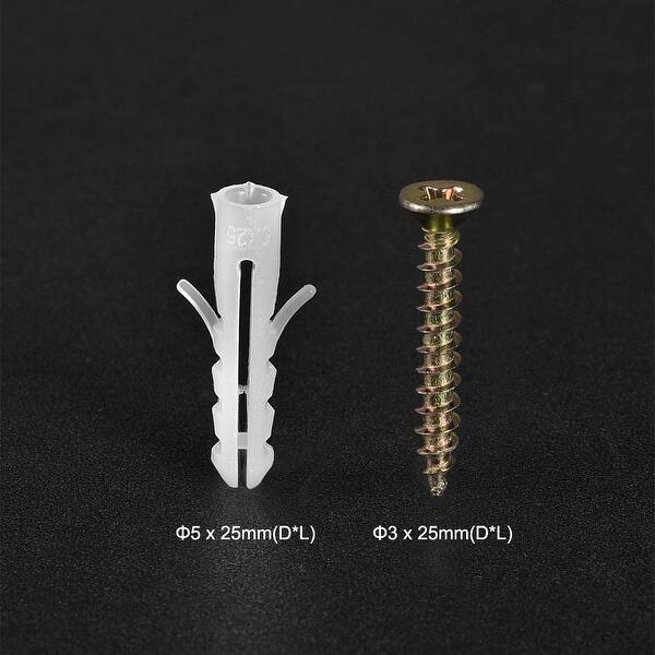 5x25mm Plastic Expansion Tube for Drywall with Color Zinc Screws White ...