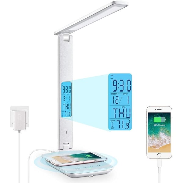 LED Desk Lamp with Wireless Charger and USB Port - US Plug - Bed Bath ...