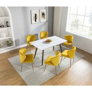 Barbara Contemporary Channel Tufted Design Side chairs with Metal Legs ...