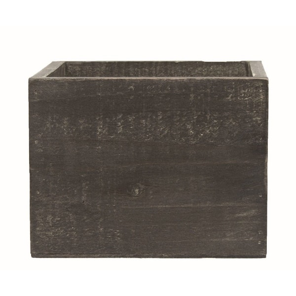 Square Black Washed Planter - Bed Bath & Beyond - 36882325