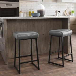 Amber 26" Counter Stool Smokey Grey (Set of 2) - Seat Height 26" - Bed ...