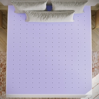 Lavender Infused Memory Foam Mattress Topper with Ventilated Design ...