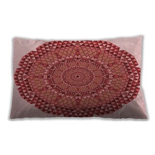 Ahgly Company Patterned Indoor-Outdoor Pastel Pink Lumbar Throw Pillow ...