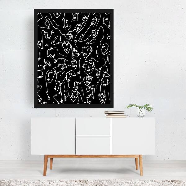 INVERSE FACIAL DISTRACTION PATTERN Line Drawings Art Print/Poster - Bed ...