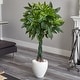 5ft Money Artificial Tree in White Oval Planter with Real Touch Green ...