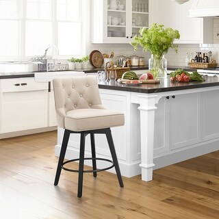 Modern 26"H Counter Height Upholstered Fabric/Faux Leather 360-degree ...