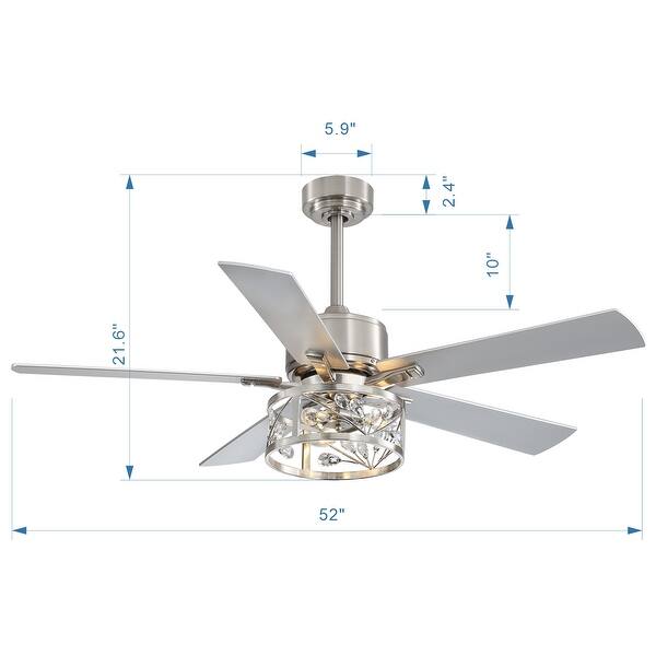 52-in Nickel Indoor Ceiling Fan with Light and Remote(5-Blade) - Bed ...
