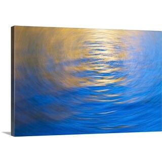 "Gently rippled water reflecting gold and blue colours, vortex" Canvas ...