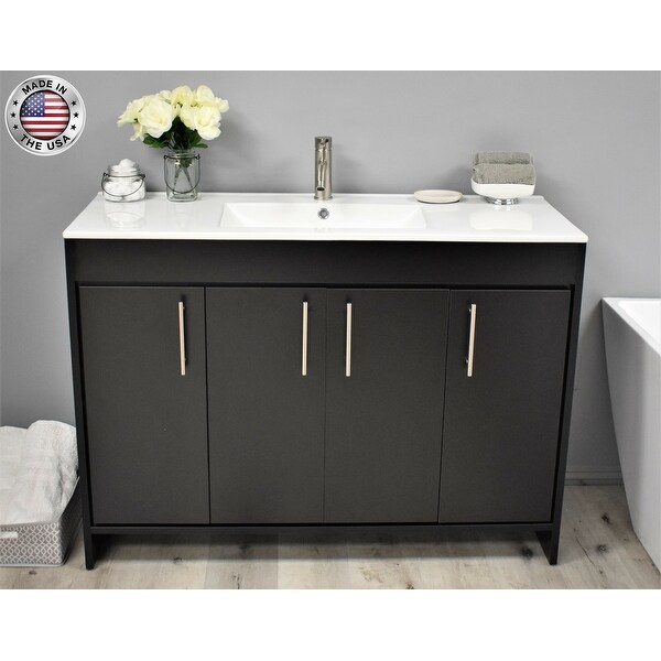 48 Inch Black Bathroom Vanity – Rispa