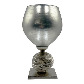 Decorative Handmade Aluminum Modern Goblet Style Flower Vase in Gray ...
