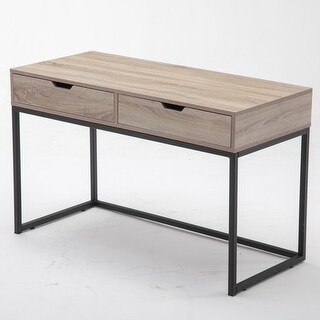 Modern Minimalist Writing Desk with 2 Drawers, Ideal for Home Office ...