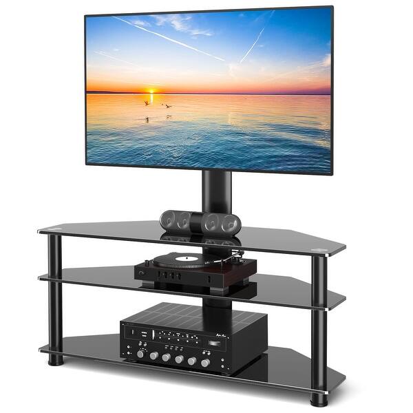 Swivel Floor TV Stand - Universal Height Adjustable TV Floor Stand with ...