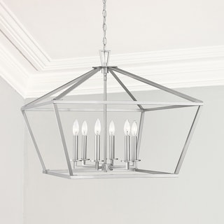 Charles House Six Light Foyer Lantern Windham Satin Nickel - Exact Size ...