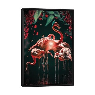 iCanvas "The Glowing Flamingo" by Zenja Gammer Framed Canvas Print ...