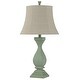 StyleCraft Poly Ocean Mist Blue Table Lamp - Oatmeal Softback Fabric ...