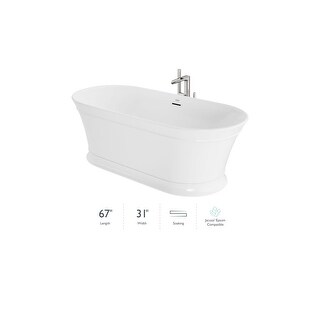 Jacuzzi Serafina 67" Free Standing Soaking Tub with Center Drain ...