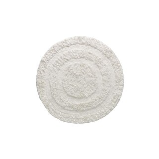 La Forma Eligia White Round 100 percent Cotton Rug - 3'9" - Bed Bath ...
