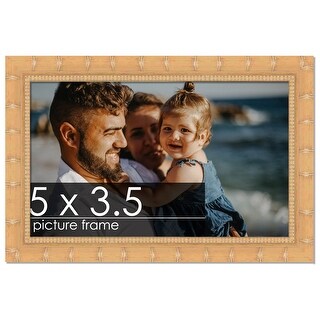 5x3.5 Bamboo Wood Tone Complete Wood Picture Frame with UV Acrylic ...
