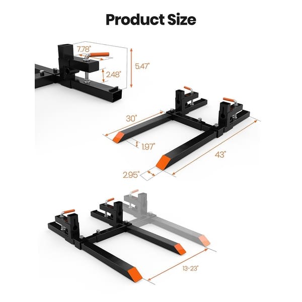 Clamp on Pallet Forks, Heavy Duty Quick Attach Bucket Fork with ...