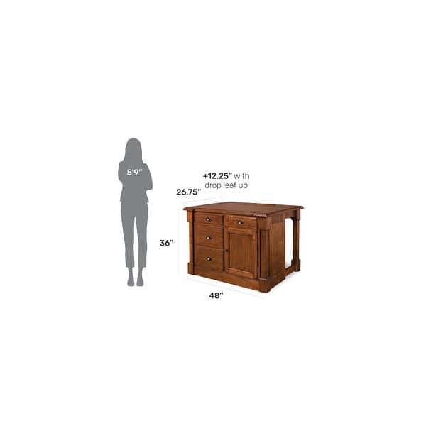 Homestyles Aspen Rustic Cherry Kitchen Island - On Sale - Bed Bath ...