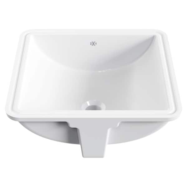DXV D00426000 Webster 16" Square Vitreous China Undermount Bathroom ...