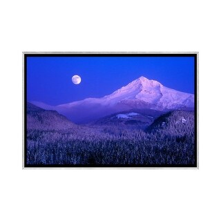 iCanvas "Moonlit Landscape Featuring Mount Hood (Wy'east), Oregon, USA ...