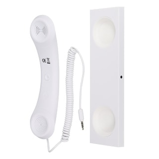 3.5mm Retro Telephone Handset with Base Telephone Receiver White - Bed ...