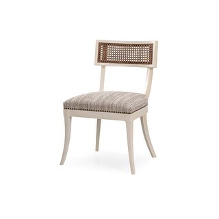 CAMDEN Wood Accent Side Chiar with Wicker Back and Cushioned Seat - Bed ...