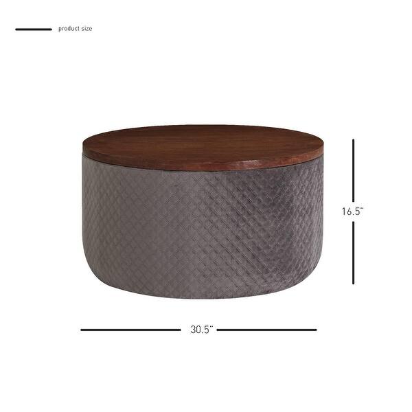 Essen Velvet Round Storage Coffee Table - Bed Bath & Beyond - 31571776