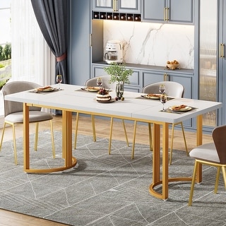 70.86-in Rectangular Dining Table, Large Modern Kitchen Table for 6 Persons - Bed Bath & Beyond ...