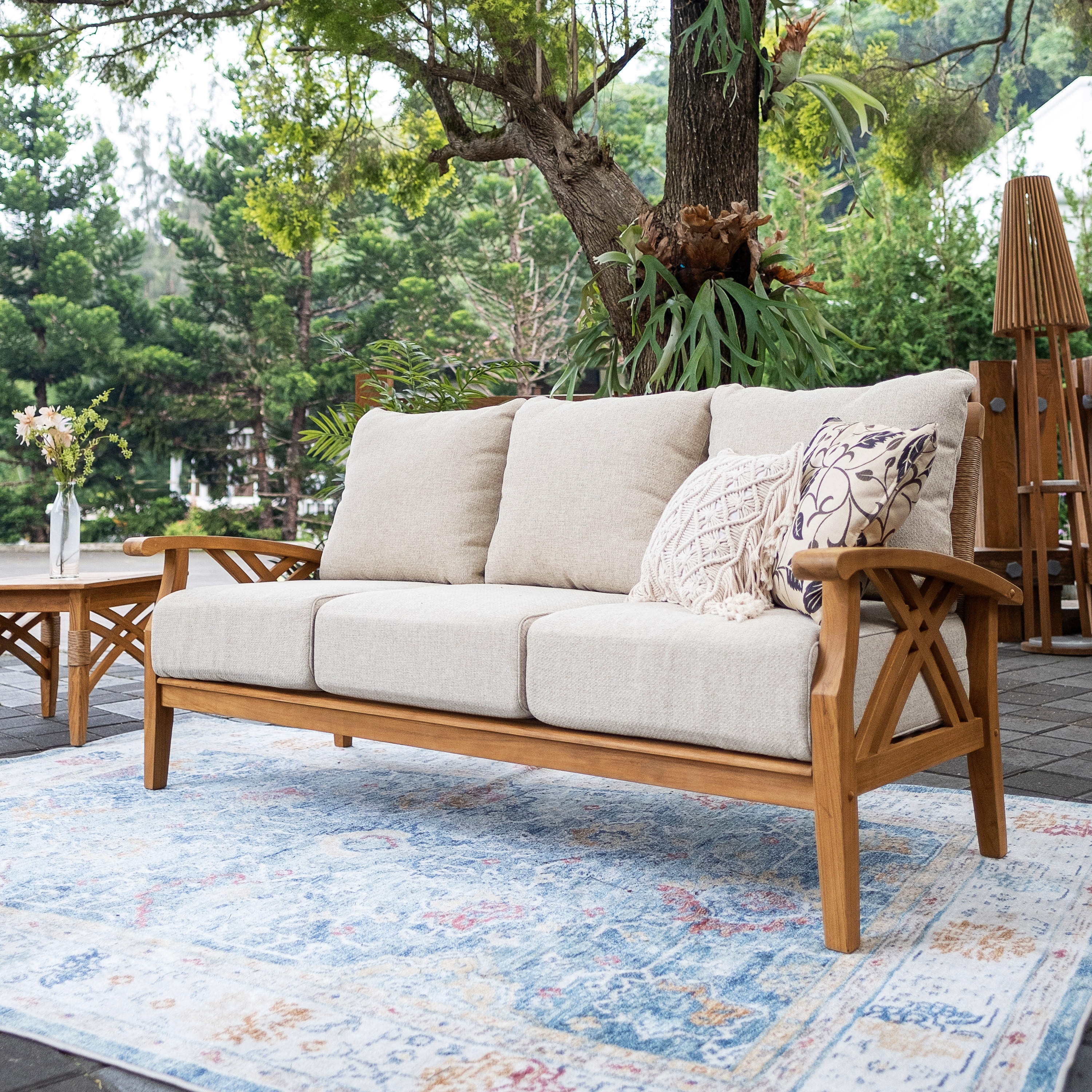 Teak patio sofa store