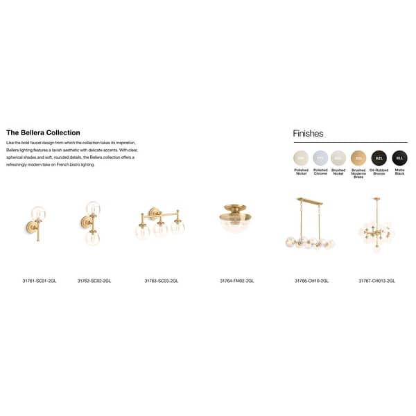 Kohler Lighting 31762-SC02 Bellera 2 Light 18" Tall Bathroom Sconce ...