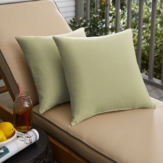 Sorra Home Outdura Sync Basil Indoor/Outdoor Knife Edge Square Pillows ...