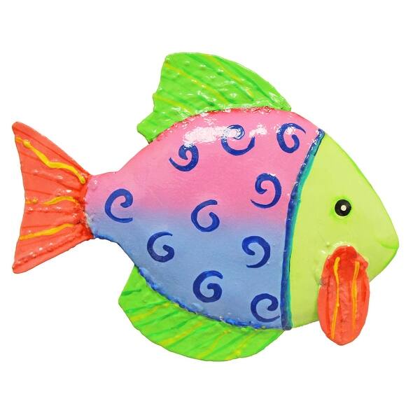 Whimsical Funky Butterlfy Fish Green Fins Haitian Metal Art Wall Decor ...