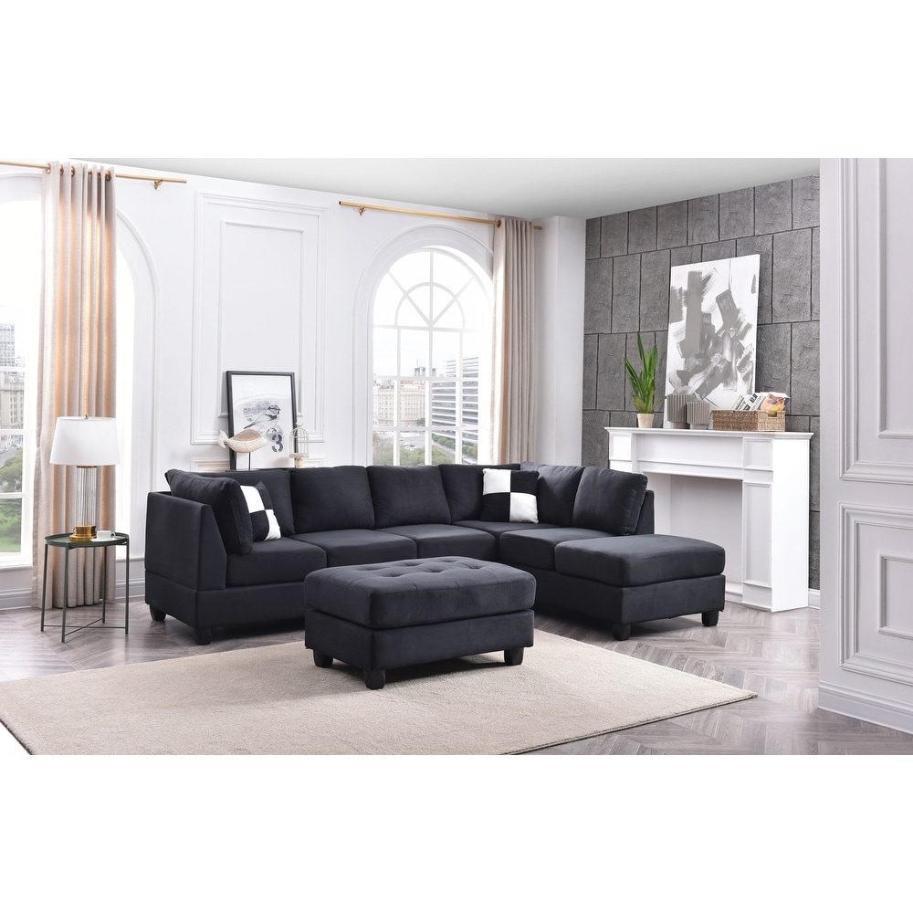 Black Microfiber Sectional Sofas - Bed Bath & Beyond