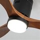 52" Wood Ceiling Fan with Smart App, 18W 3-Color LED, Quiet DC Motor ...