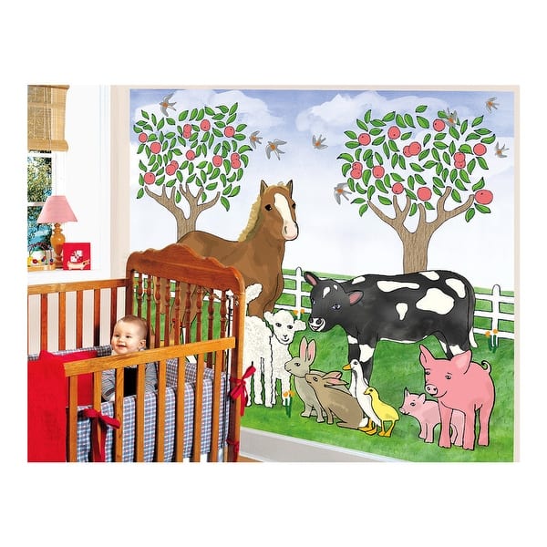 Farm Animals Wall Mural - 169in x 144in x 0.025in - Bed Bath & Beyond ...