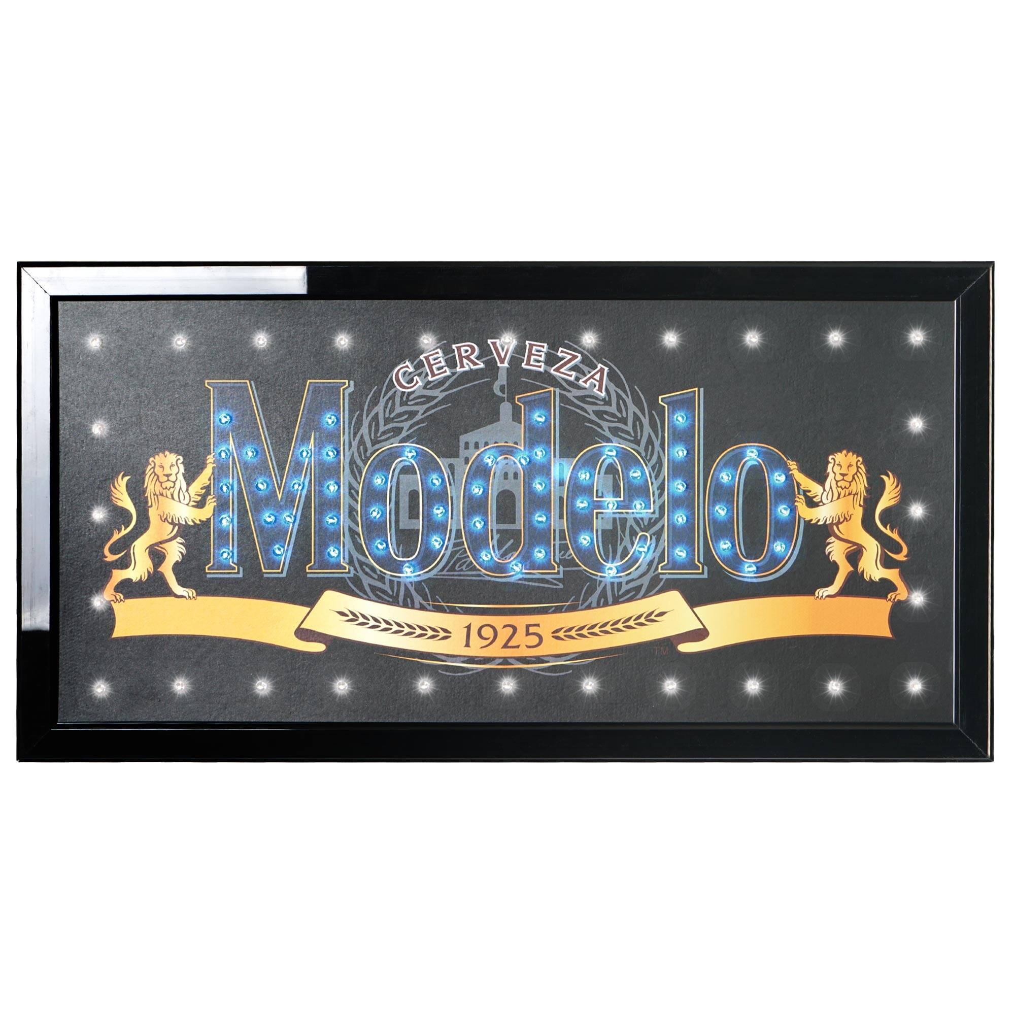 Licensed Modelo Framed Flashing LED Marquee Wall Sign (19"x10") - Multi ...