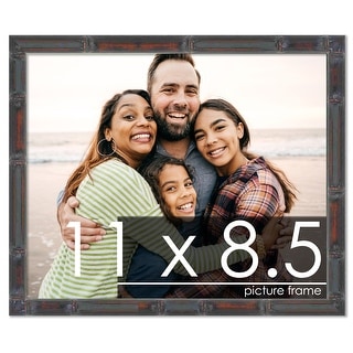 11x8.5 Bamboo Walnut Complete Wood Picture or Document Frame with UV ...