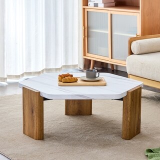 Modern and stylish coffee table with faux marble texture made from ...