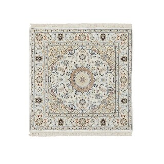 Hand Knotted Ivory Fine Oriental with Wool Oriental Rug (3' x 3'1") - 3 ...