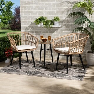 Aimon Modern & Contemporary 3-Piece Synthetic Rattan Patio Bistro Set ...