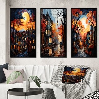 Designart "Harlem Renaissance Revival I" Cityscapes Framed Wall Art Set ...