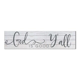 40" Gray and White "God is Good Y'all" Slat Wall Sign - Bed Bath ...