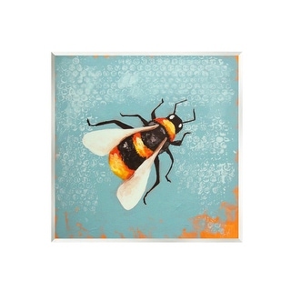Stupell Bumble Bee Blue Hive Pattern Wall Plaque Art, Design by Lucia ...
