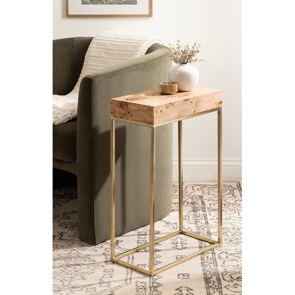 Kate and Laurel Karlsen Wood and Metal Slim Side Table On Sale Bed Bath Beyond 37396985