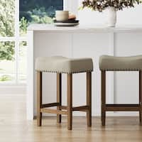 Nathan James Hylie Backless Counter Height Bar Stool with Solid Wood ...
