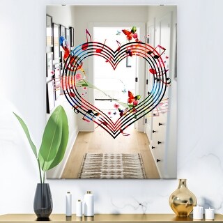 Designart 'Music Notes V' Modern Mirror - Contemporary Large Printed ...